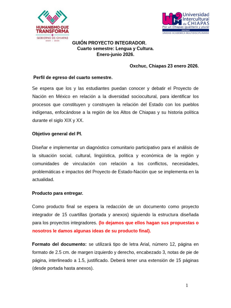 Guion de PI 4°LyC Ene-Jun 2026 Ing Texar-1 | PDF | Lingüística ...
