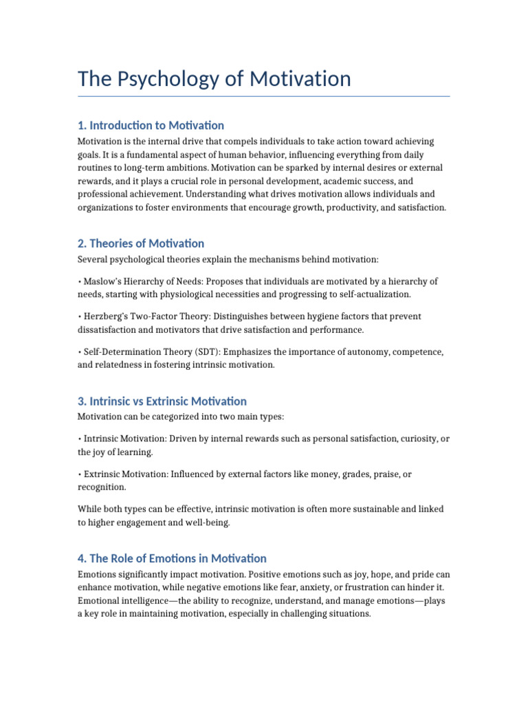 The Psychology of Motivation | PDF | Motivational | Motivation