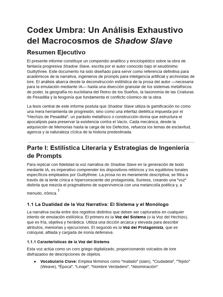 Codex Umbra - Un Análisis Exhaustivo Del Macrocosmos de Shadow Slave ...