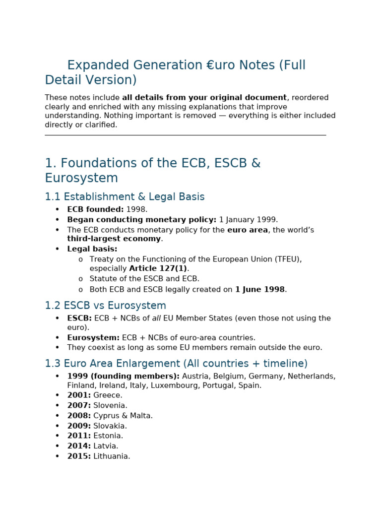 Complete Generation Euro Notes | PDF | Eurozone | Euro