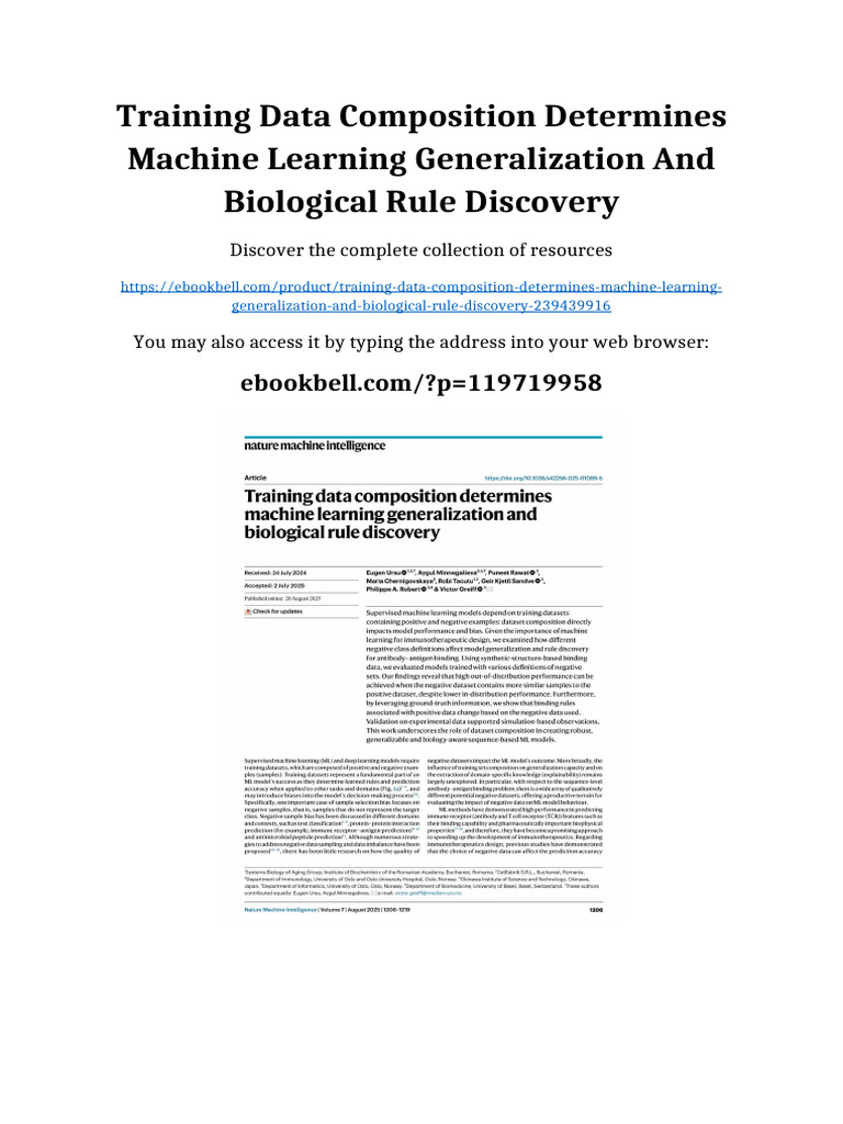 Training data composition determines machine learning generalization ...