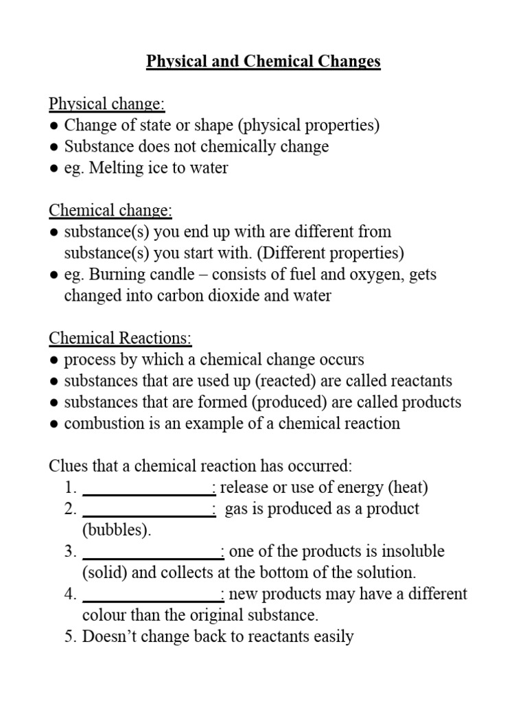 3 Physical and Chemical Changes | PDF