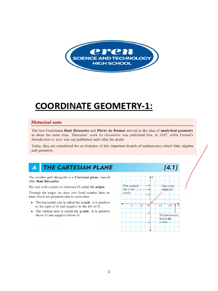 Coordinate Geometry 9th Grade Eren 2025 2026 | PDF