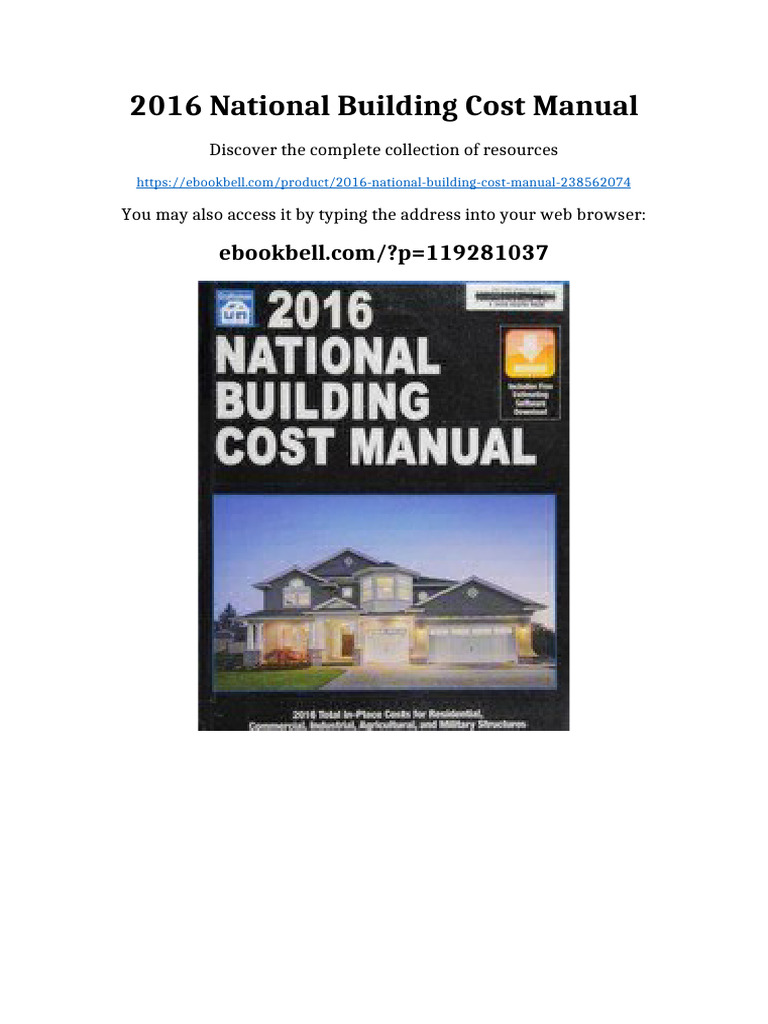 2016 National Building Cost Manual Complete Edition | PDF | Copyright ...