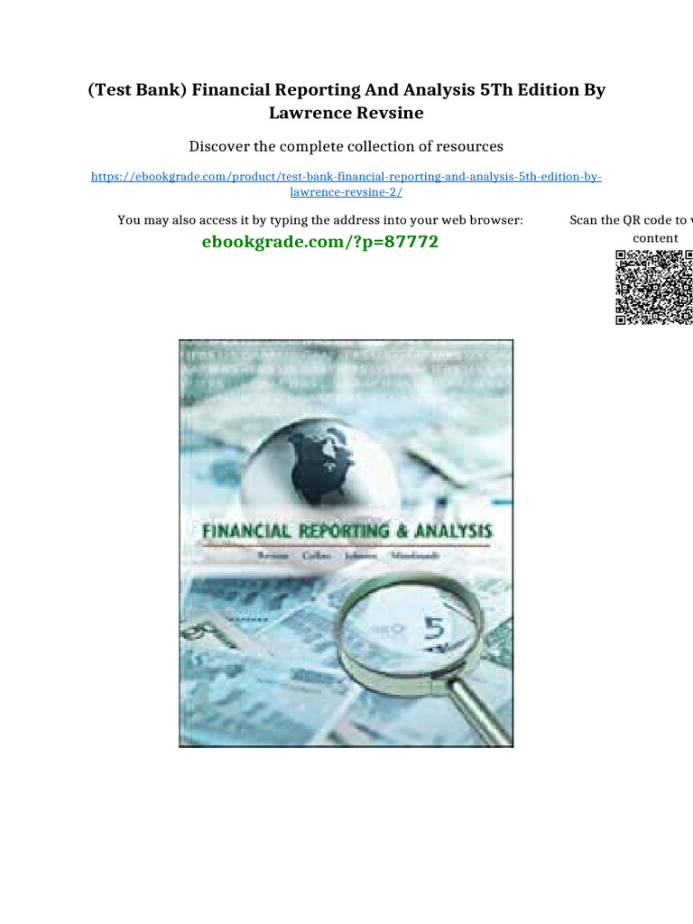 (Test Bank) Financial Reporting and Analysis 5th Edition by Lawrence ...