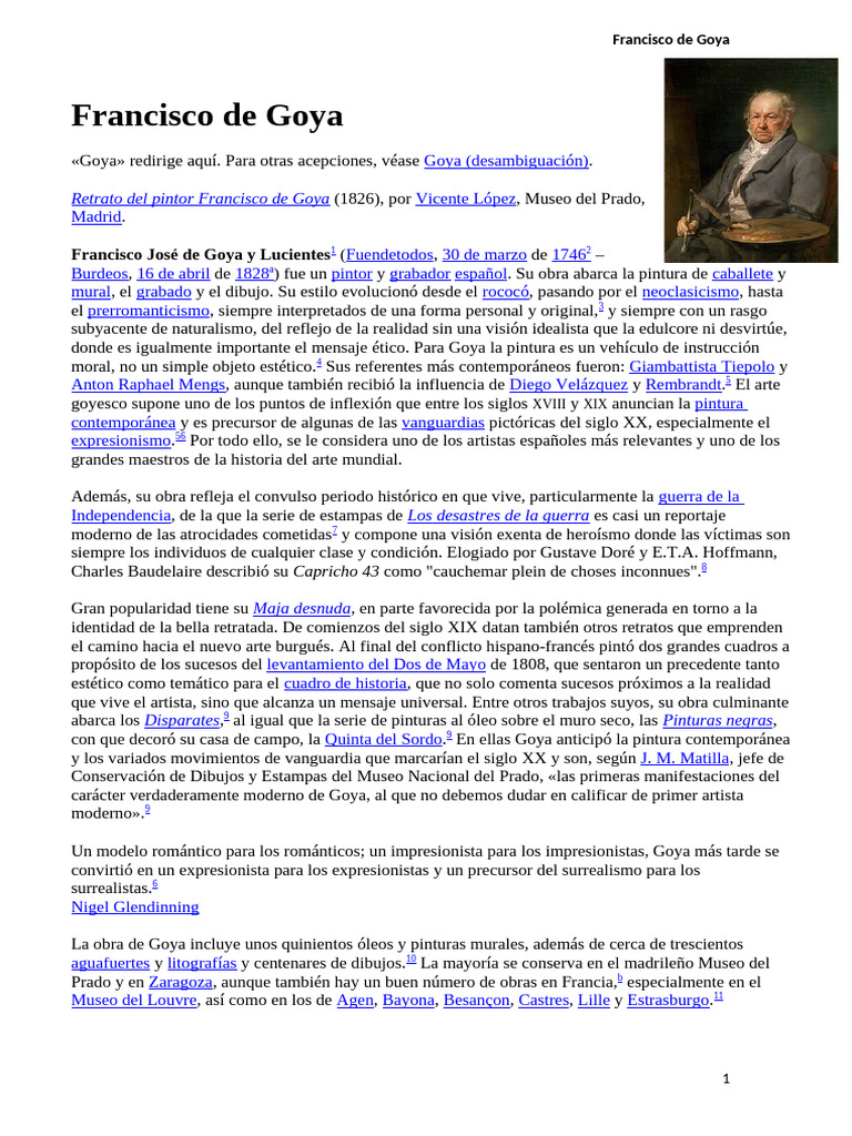 Francisco de Goya | PDF | Francisco Goya