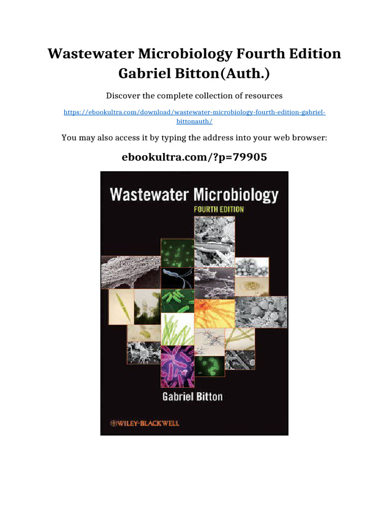 Wastewater Microbiology Fourth Edition Gabriel Bitton(Auth.) Ready to ...