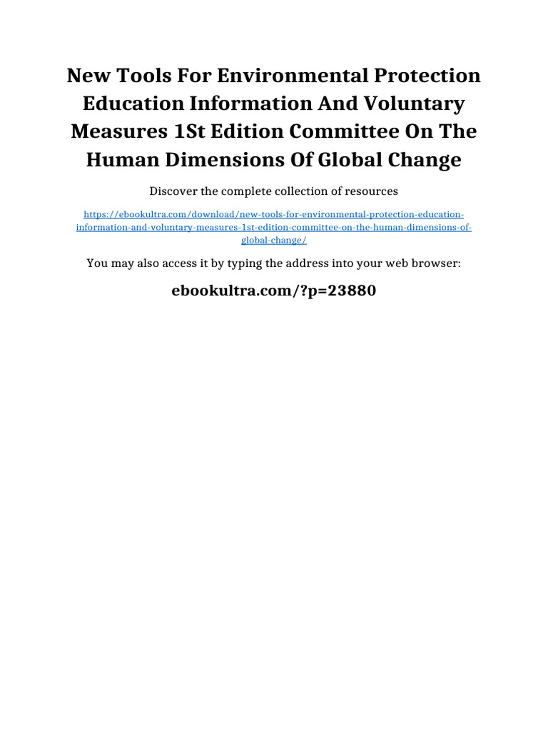 New Tools for Environmental Protection Education Information and ...