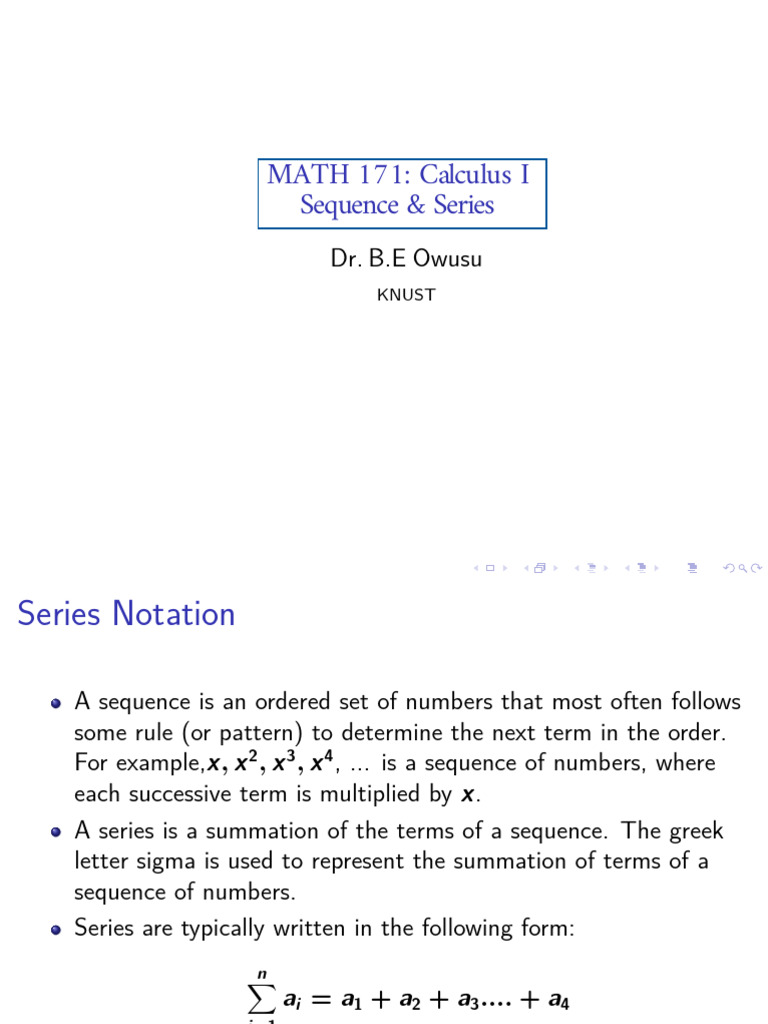 3.sequence and Series | PDF | Summation | Mathematical Concepts