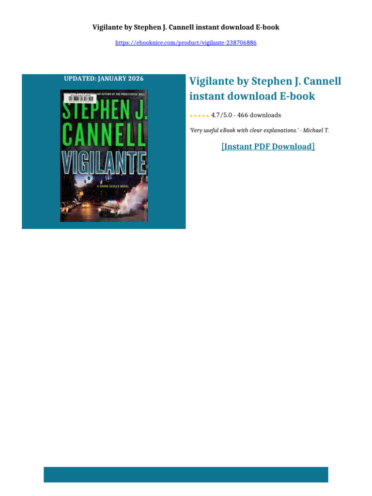 Vigilante by Stephen J. Cannell Instant Download E-Book | PDF