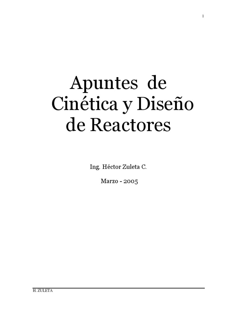 Apuntes De Reactores Quimicos 2011 Buenisimo Pdf Velocidad De