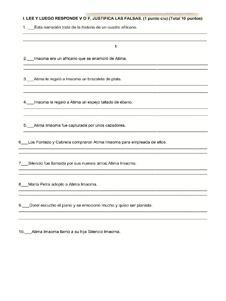Evaluacion de Lengua El Espejo Africano | PDF