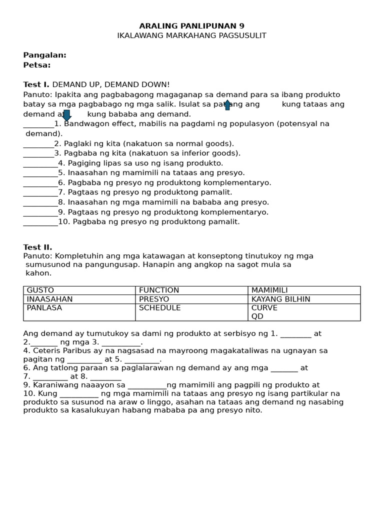 G-9 2nd Periodical Test ARPAN | PDF