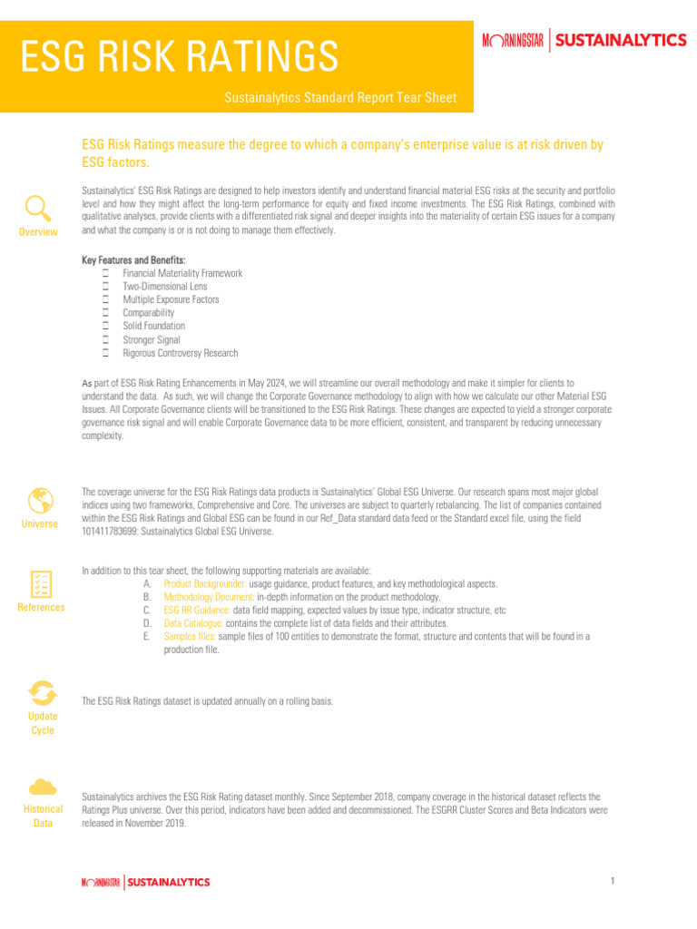 ESG Risk Ratings-Morningstar Sustainalytics | PDF | Governance ...