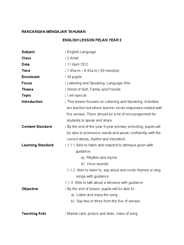 RPH Body | PDF | Senses | Teachers