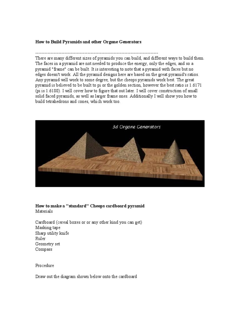 How To Build Pyramids and Other Orgone Generators | PDF | Compass ...