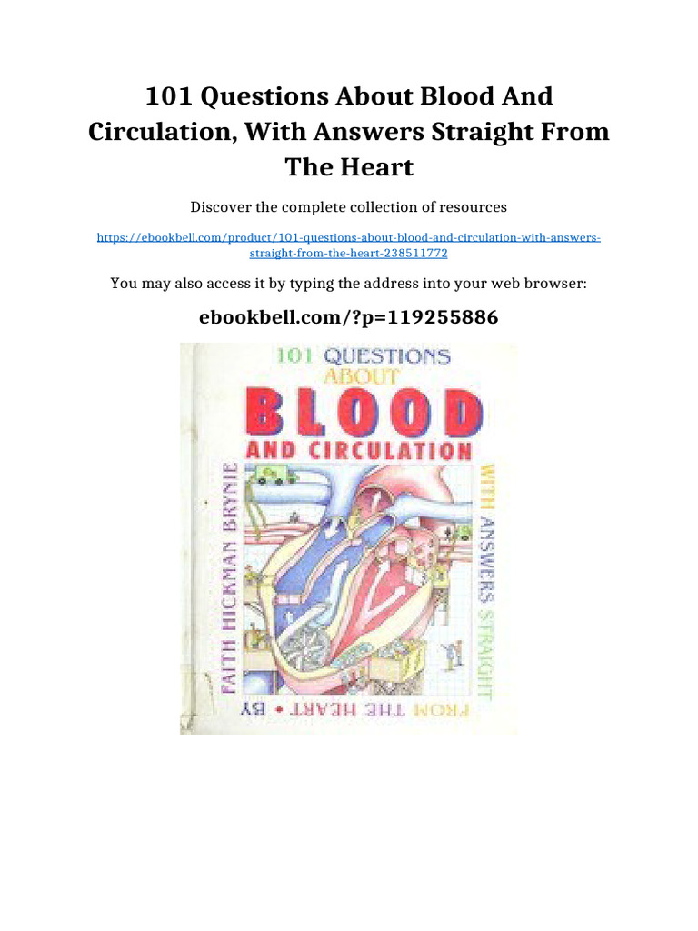 101 Questions About Blood and Circulation, With Answers Straight From ...
