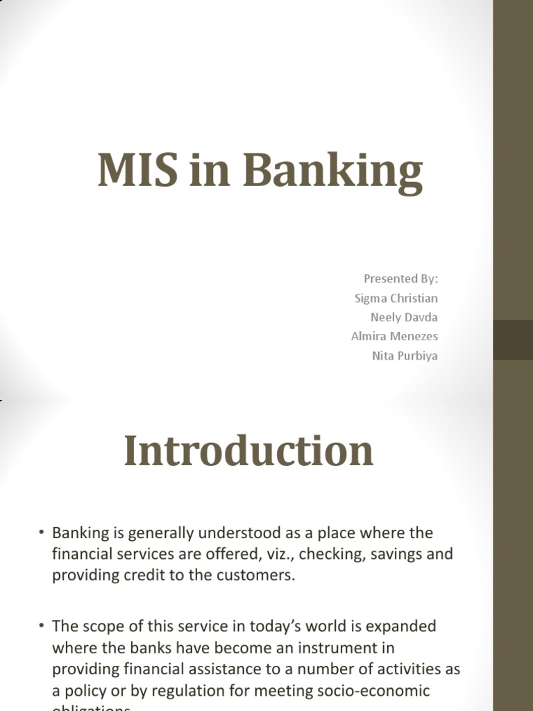 MIS in Banking | PDF | Banks | Credit (Finance)