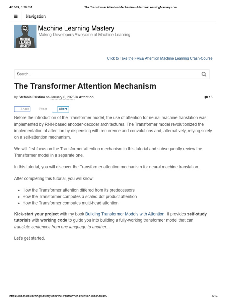The Transformer Attention Mechanism | PDF | Machine Learning ...