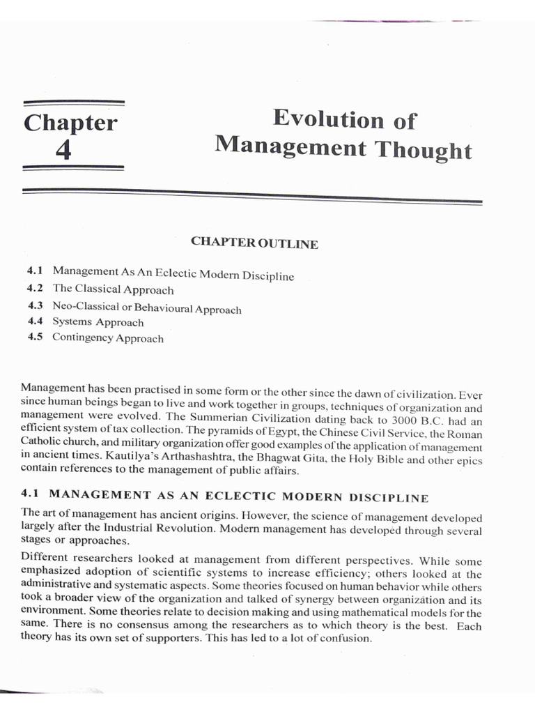 Evolution of Management Thought | PDF