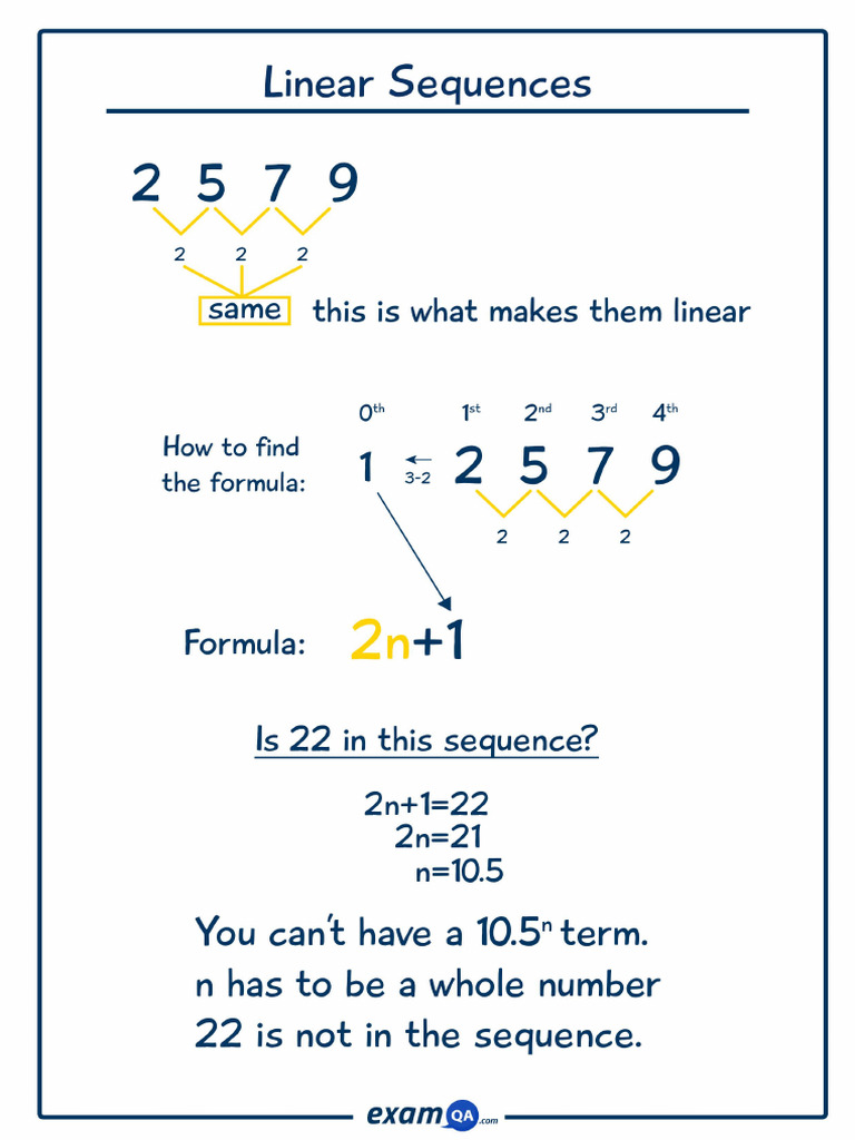 Linear Sequences Notes | PDF