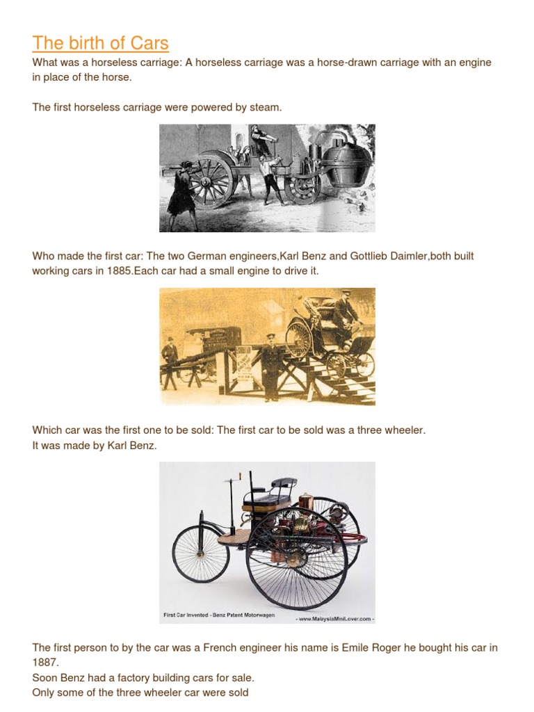 History of the First Automobile | PDF | Car | Motor Vehicle