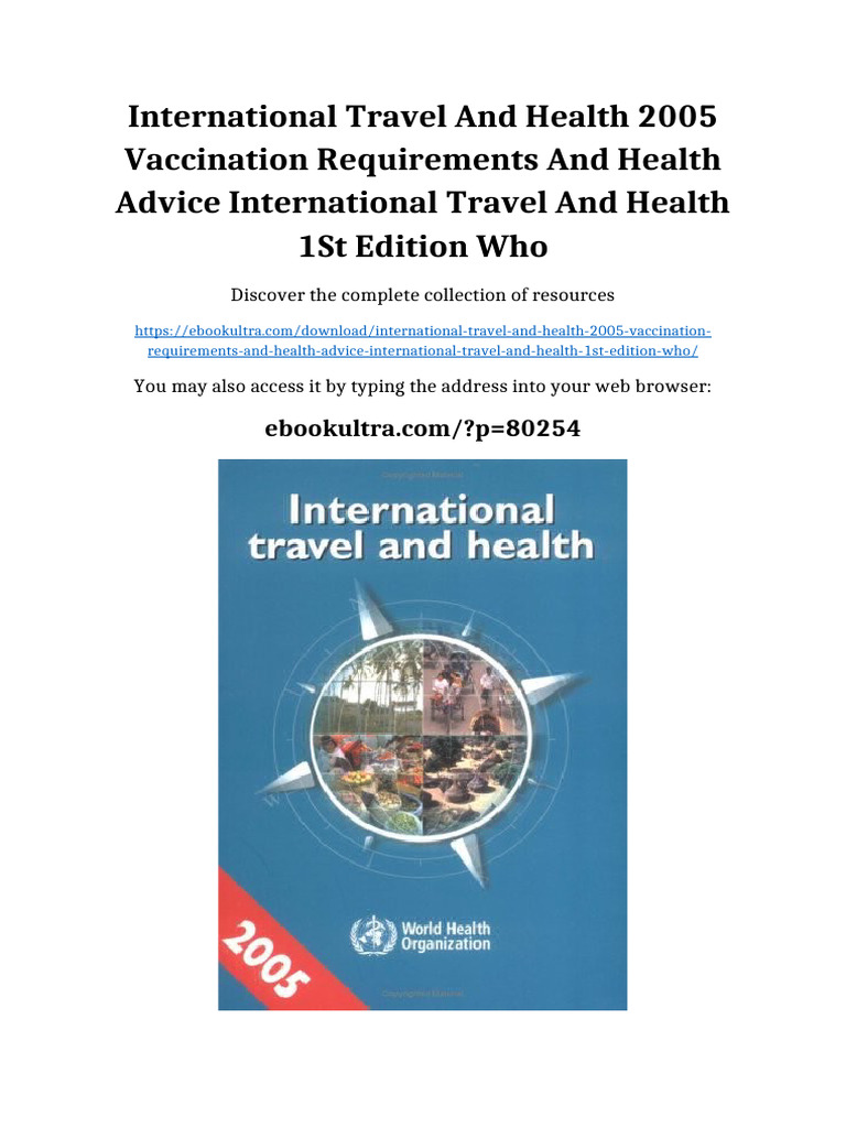 International Travel and Health 2005 Vaccination Requirements and ...