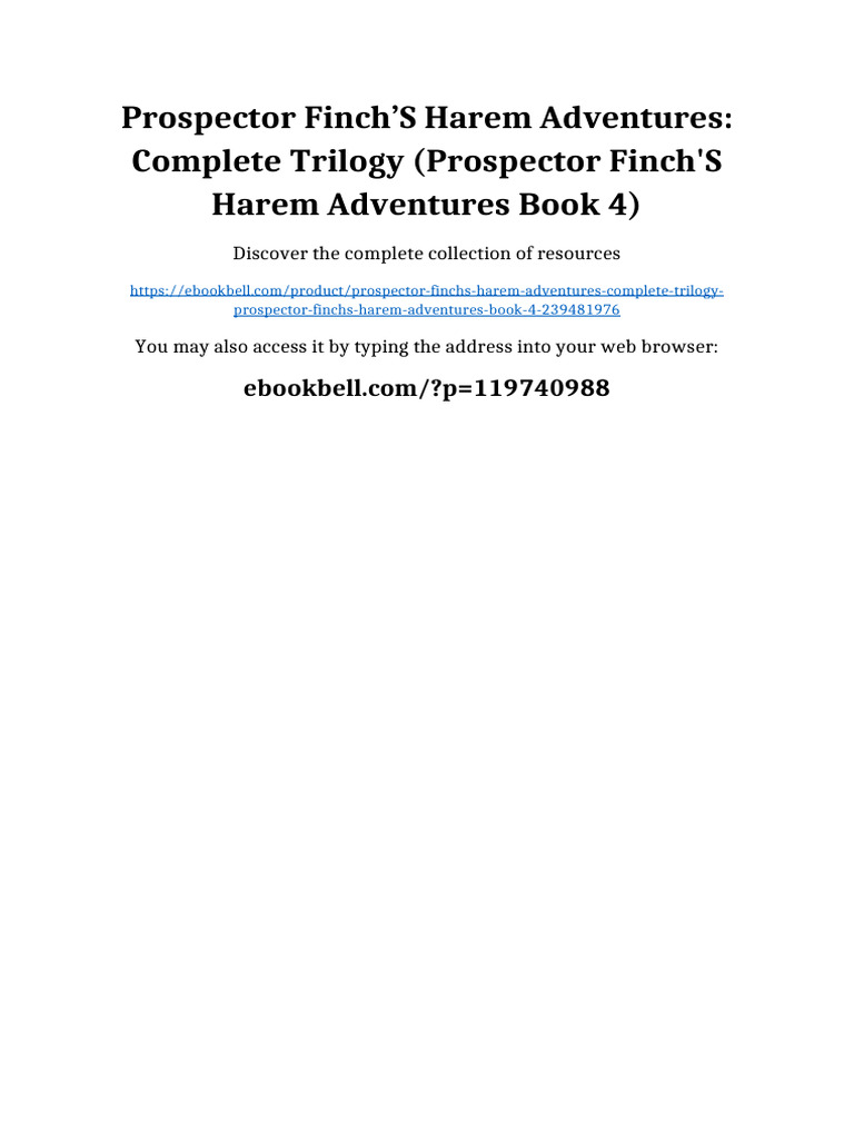 Prospector Finch's Harem Adventures: Complete Trilogy (Prospector Finch ...