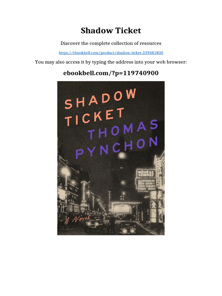 Shadow Ticket Available Any Format | PDF | Intellectual Property