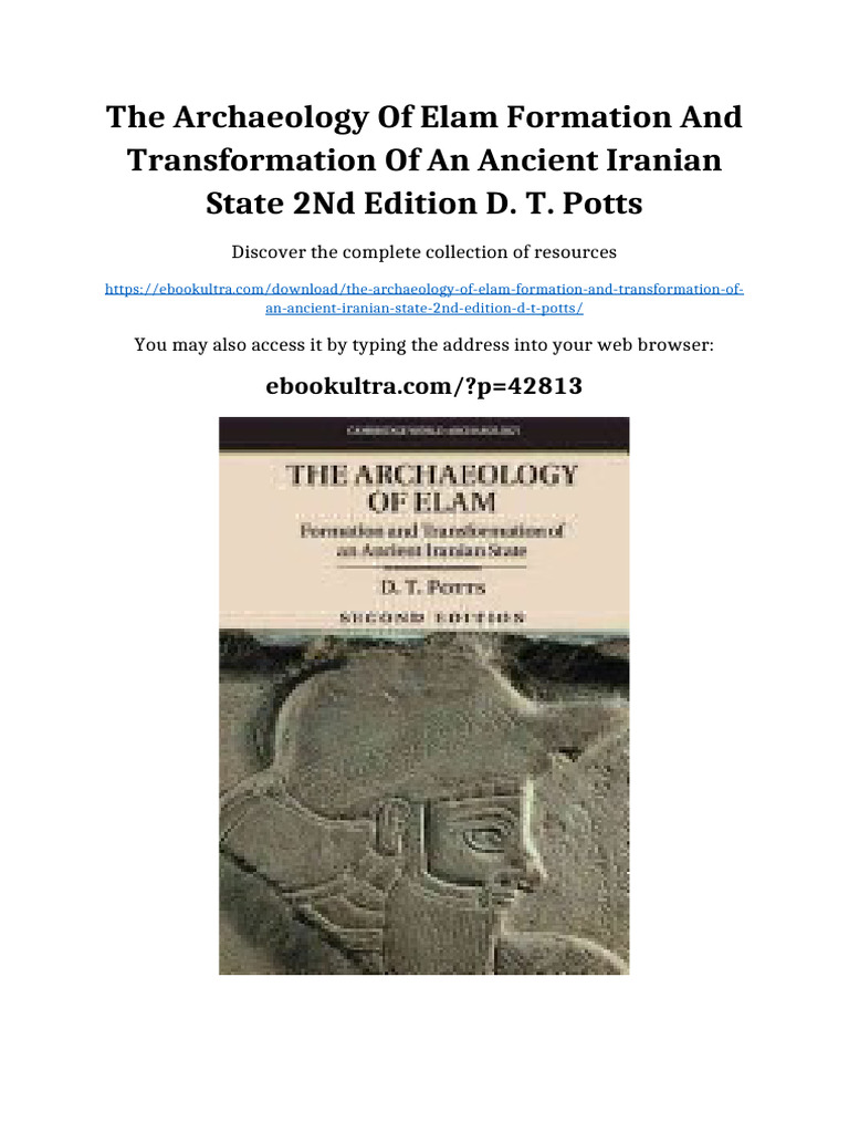 The Archaeology of Elam Formation and Transformation of An Ancient ...