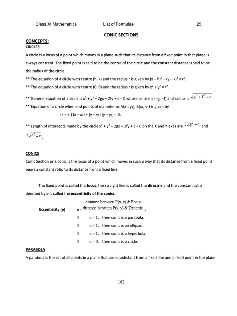 Conic Sections | PDF