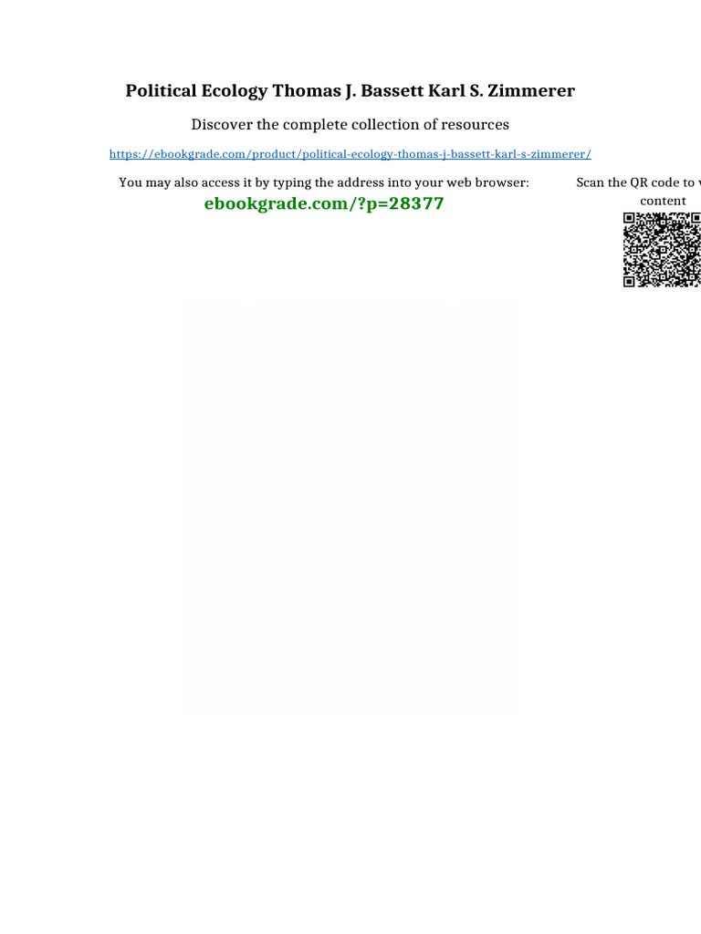 Political Ecology Thomas J. Bassett Karl S. Zimmerer digital download ...