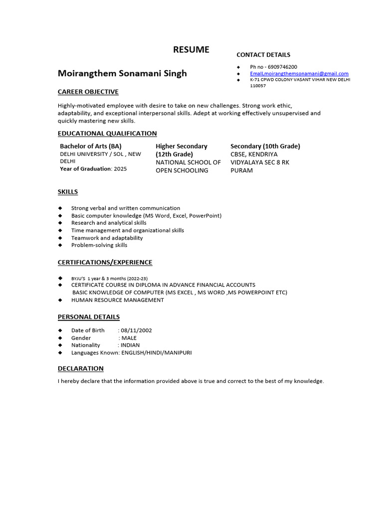 Exp Resume | PDF