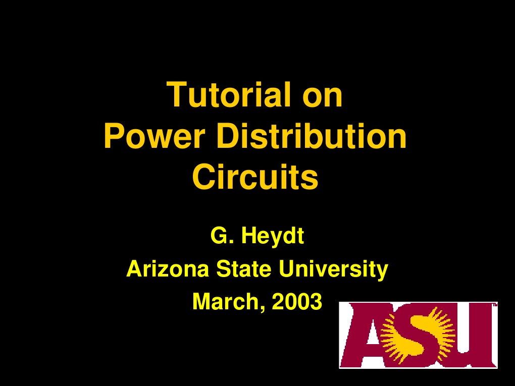 Tutorial On Power Distribution Pdf Electric Power Distribution