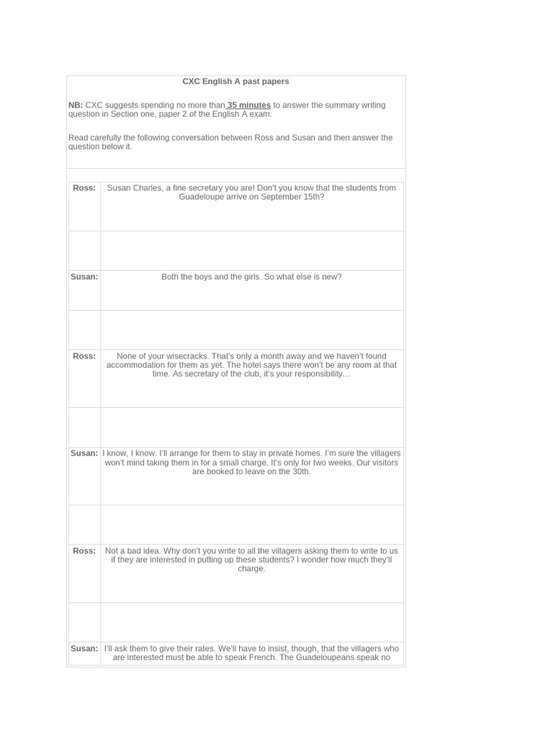Csec Letter Dialogue | PDF