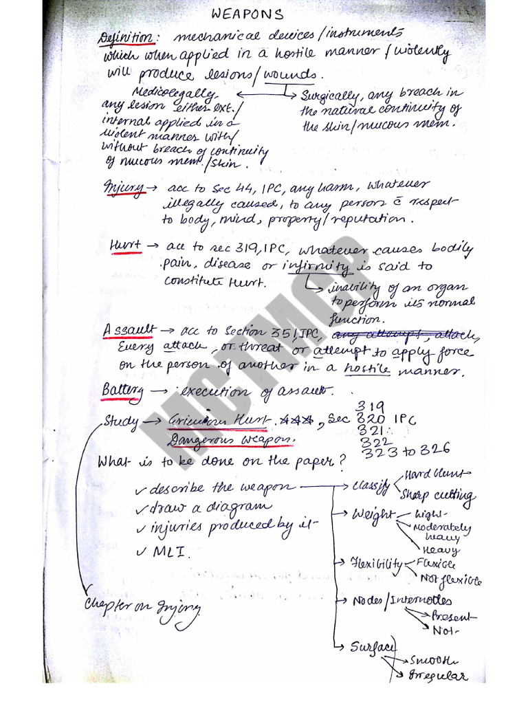 Weapons Handwritten Notes | PDF