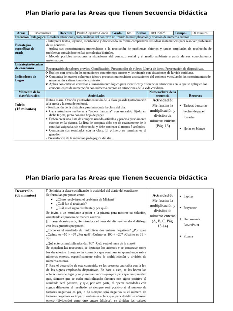 1.6 - Me fascina la multiplicación y división de números enteros | PDF ...