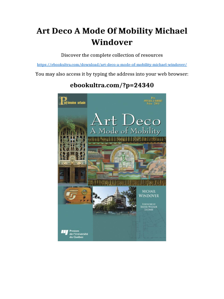 Art Deco A Mode of Mobility Michael Windover pdf available | PDF ...