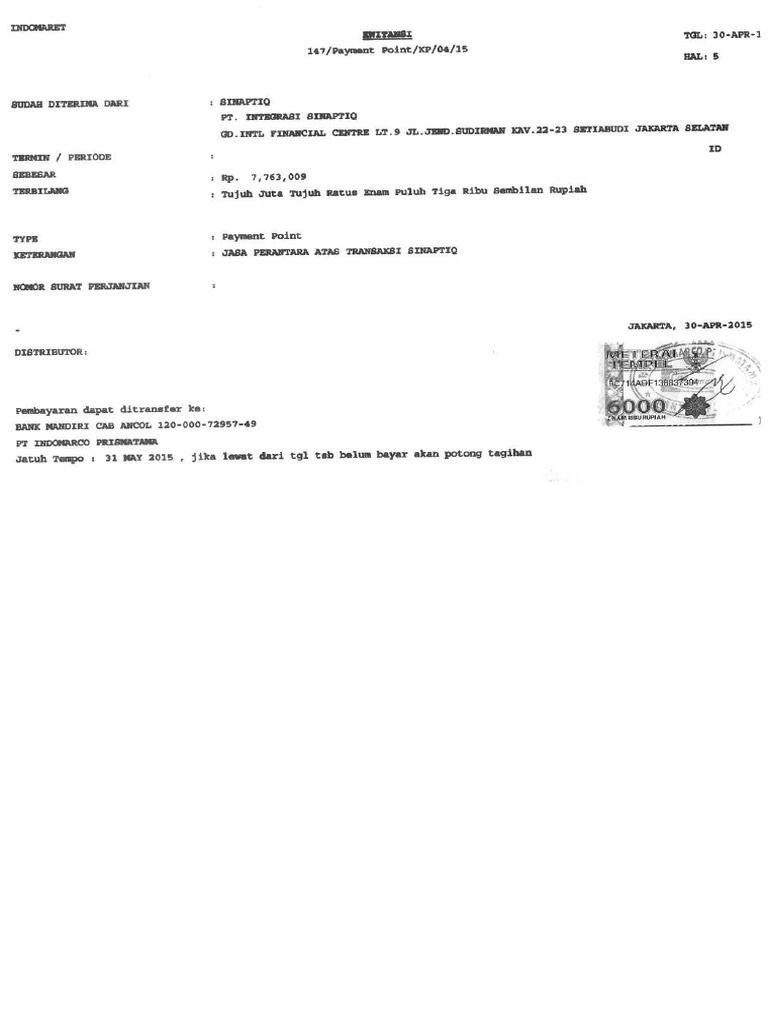 Indomaret 0415 | PDF