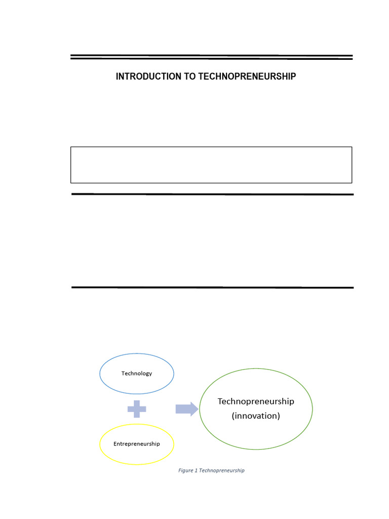 Chapter 1 Introduction To Technopreneurship | PDF | Entrepreneurship ...