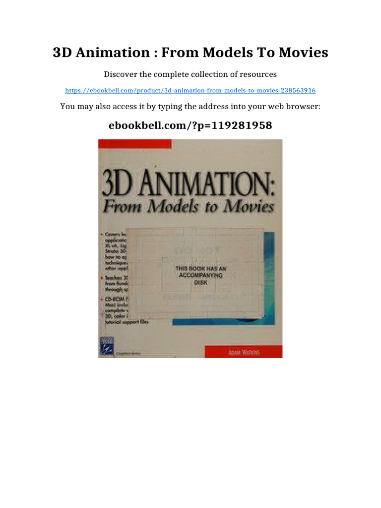 3D Animation: From Models To Movies Kindle & PDF Formats | PDF ...