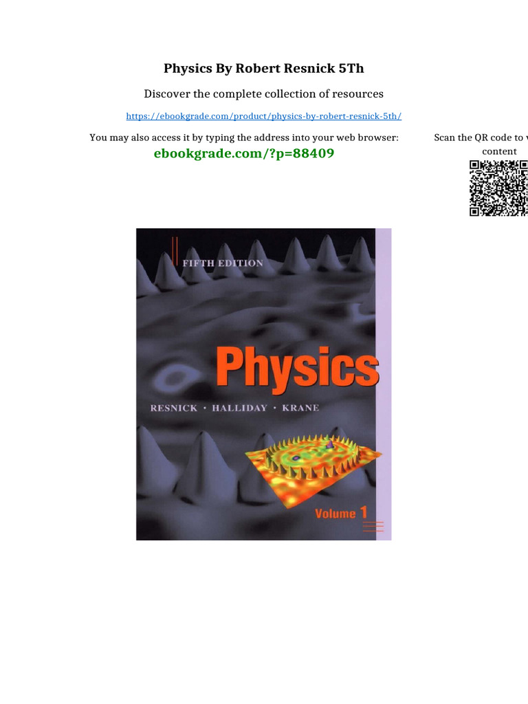 Physics by Robert Resnick 5th Full Chapters Instanly | PDF ...