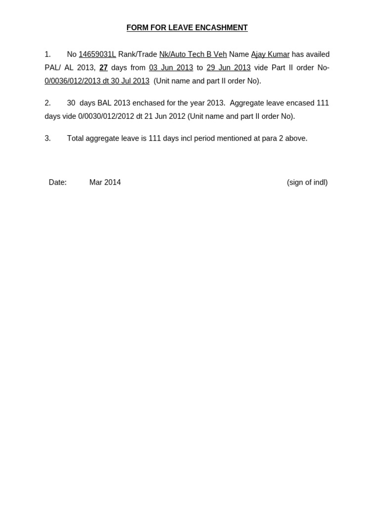 Leave Encashment Certificate | PDF | Chess Theory | Chess