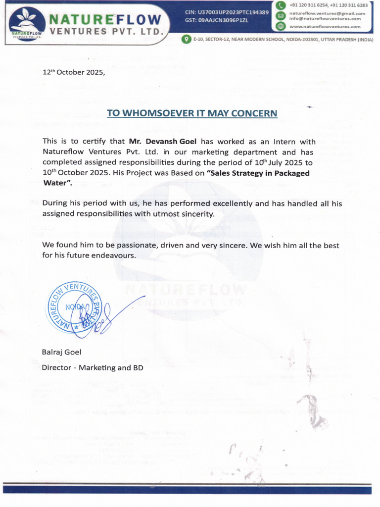 Completetion Certificate Devansh Goel | PDF