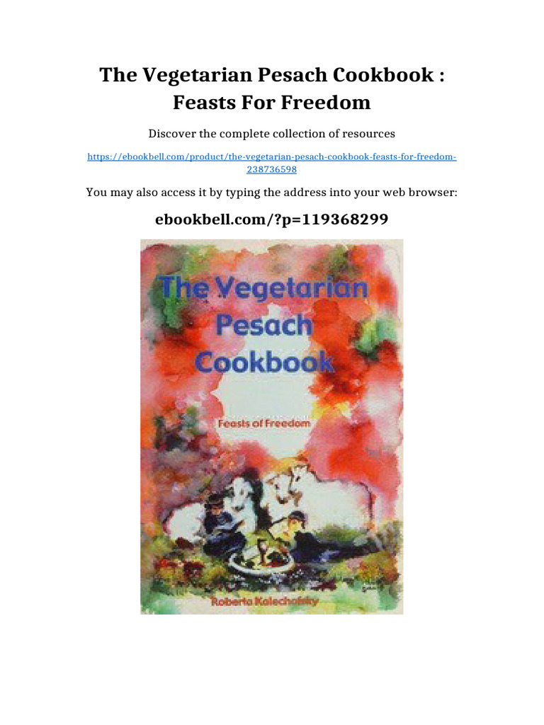 The Vegetarian Pesach Cookbook: Feasts For Freedom Digital Download ...