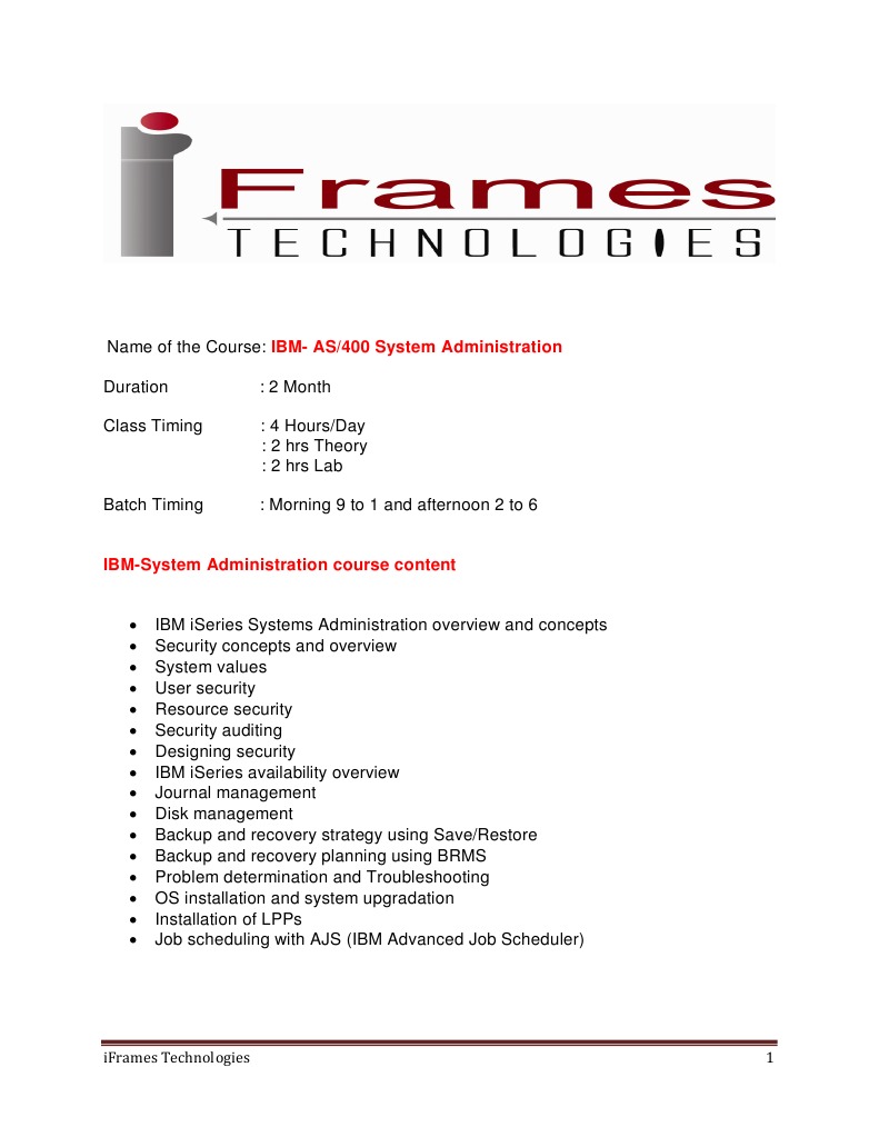 AS400 System Administration | PDF | Ibm System I | Operating System ...