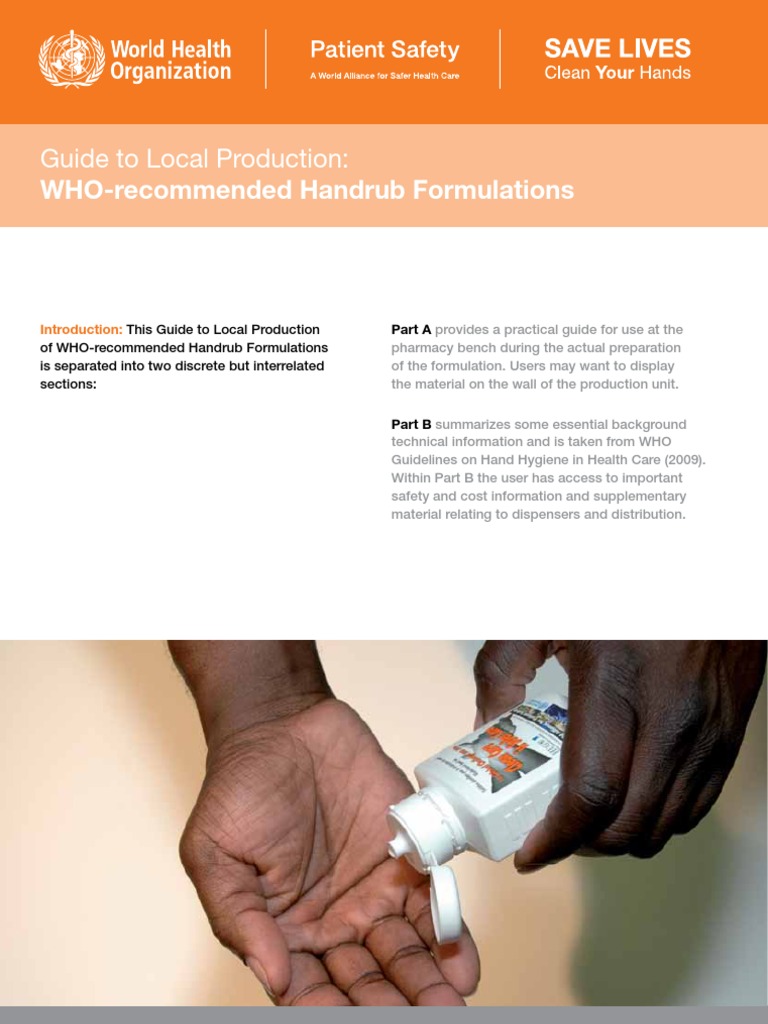 Who Recommended Hand-Rub Formulation | PDF | Hygiene | Hand Washing