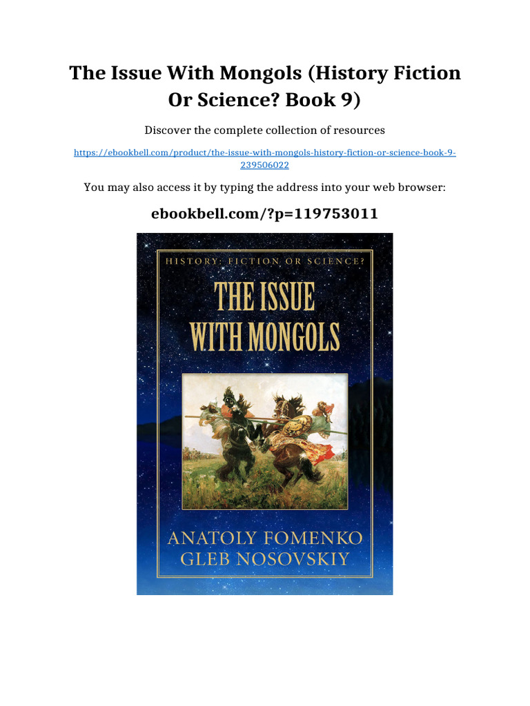 The Issue with Mongols (History Fiction or Science? Book 9) No Waiting ...