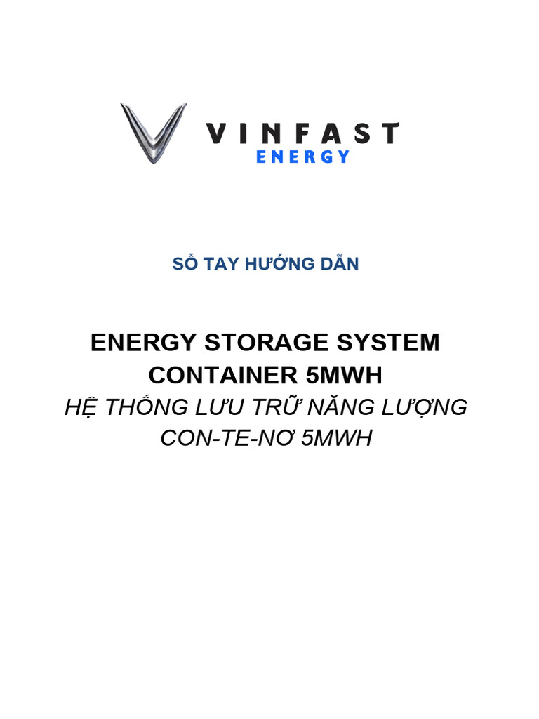 VF Bess 5mwh Container User Manual VN | PDF