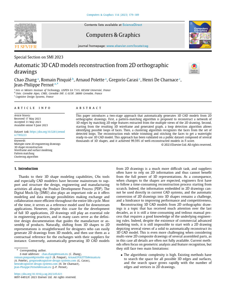 2.automatic 3D CAD Models Reconstruction From 2D Orthographic | PDF | 3 ...